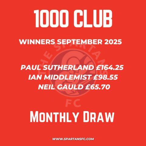 1000 Club - September Winners - Spartans FC